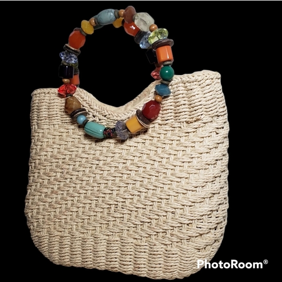 Capelli of New York | Bags | Cappelli Straw World Woven Straw Hand Bag ...